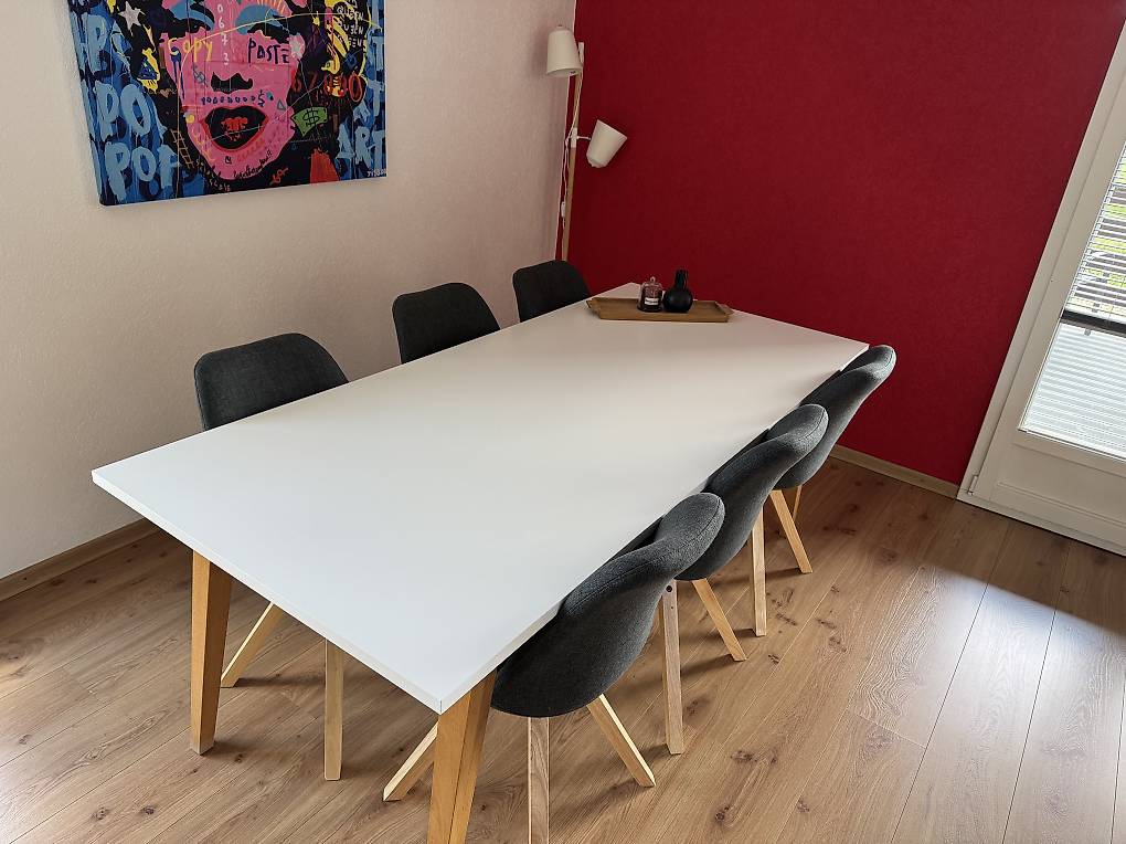 Grande table à manger blanche 200x90 Canton Vaud - anibis.ch