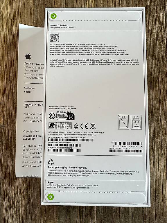 NEU: iPhone 17 Pro Max 256GB Orange Canton Zurich - anibis.ch