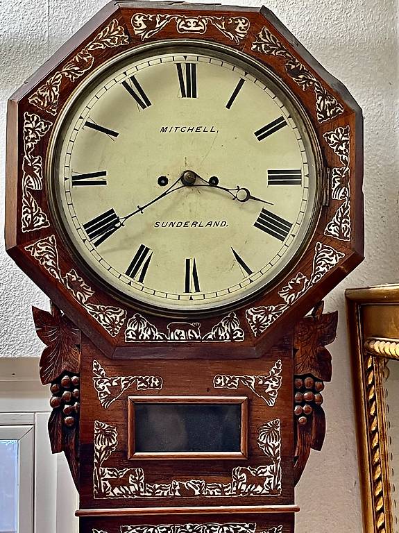 Horloge murale victorienne anglaise 1860 Mitchell Sunderland Canton ...