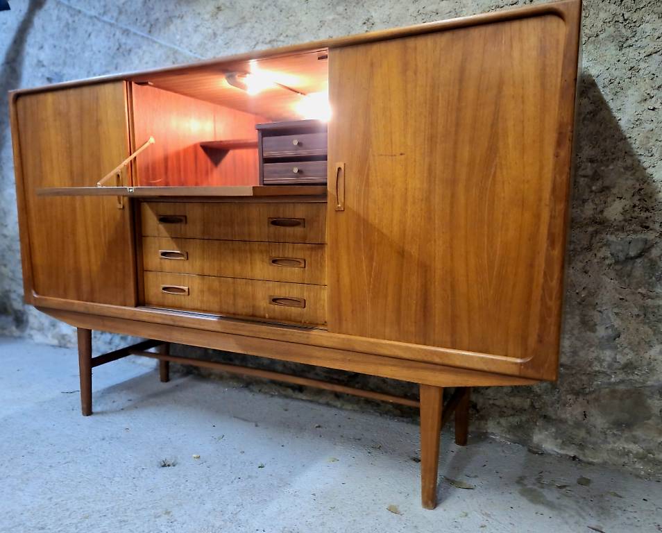 Enfilade scandinave années 60 en teck Clausen & Son Danemark Canton ...