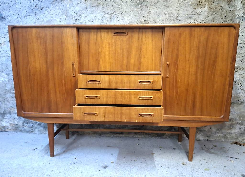 Enfilade scandinave années 60 en teck Clausen & Son Danemark Canton ...