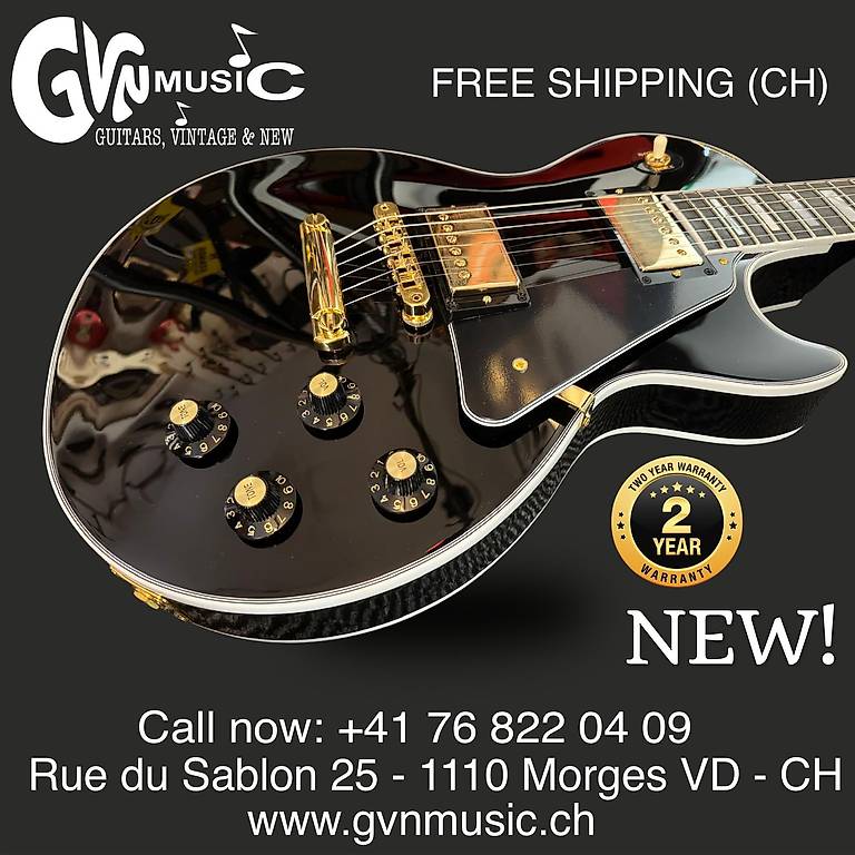 Guitare Gibson Les Paul Custom 70s Reissue Prestige Ebony Canton Vaud ...