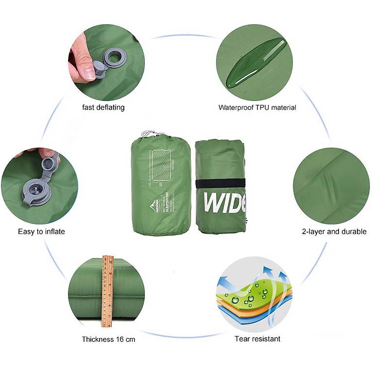 Widesea Camping Double Matelas Gonflable Matelas de Plage Canton ...
