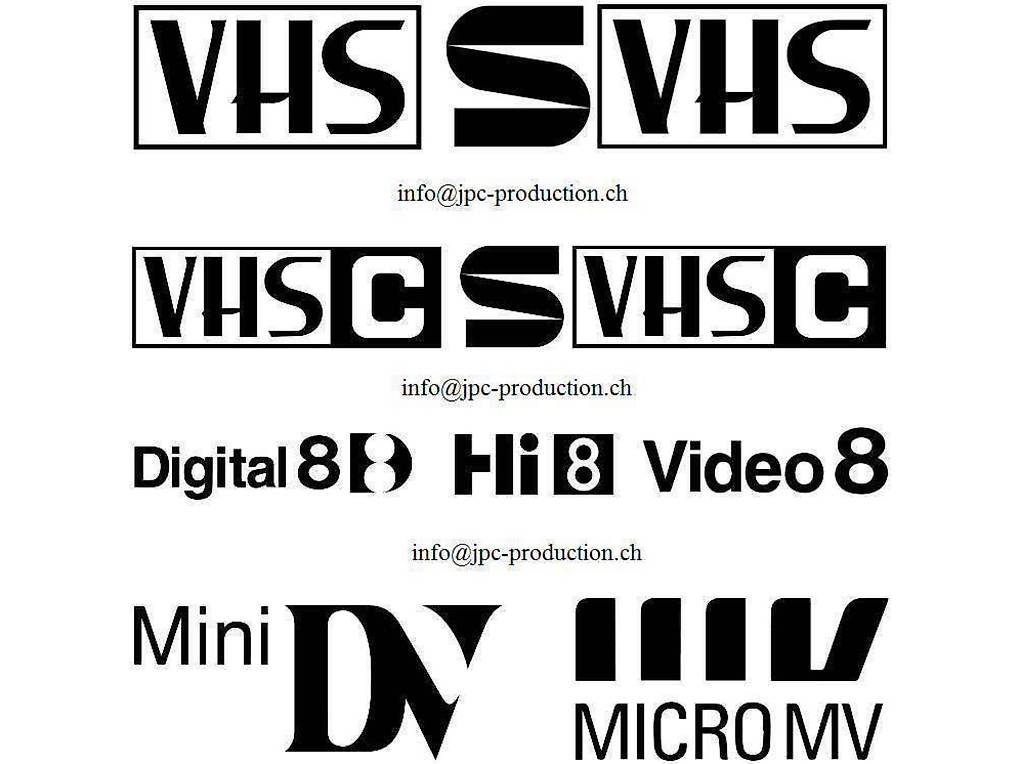 Transfert de cassettes VHS, VHS-C, D-VHS, S-VHS, S-VHS-C ... Canton ...