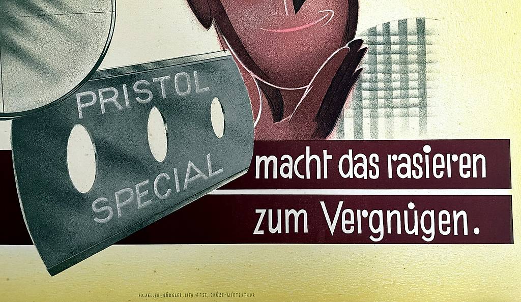 Pristol Lames de rasoir Winterthur - Ancien carton encadré im Kanton ...