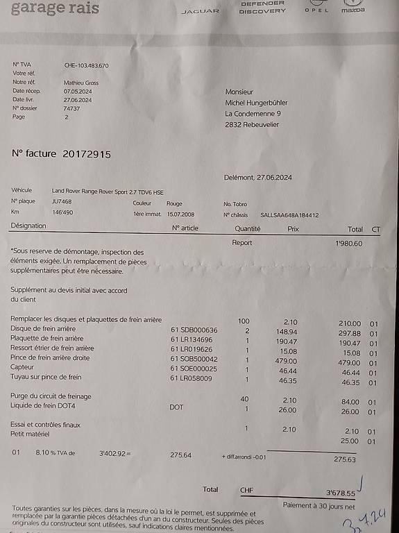 LAND ROVER Range Rover Sport 2.7 Td6 HSE Automatic Canton Lucerne ...