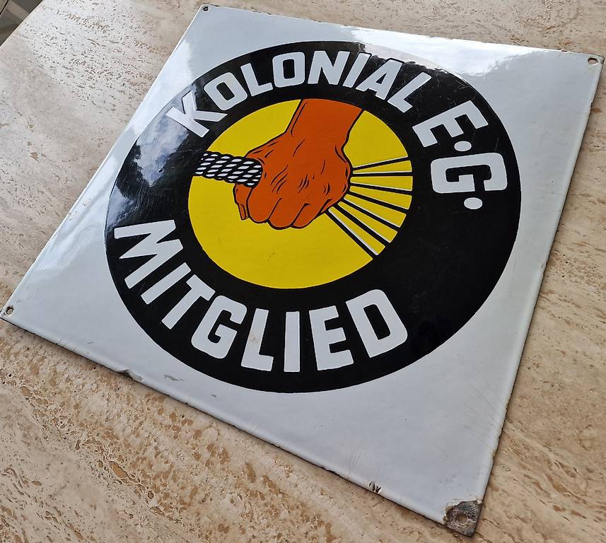 Email Schild " KOLONIAL E.G. " altes CH Original im Kanton St. Gallen ...