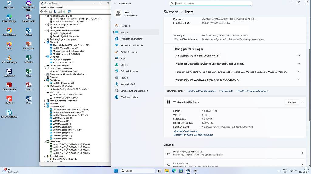 FUJITSU ESPRIMO Q957 i5-7500T-SSD. Win.11 & Office 2019 Canton Argovie ...