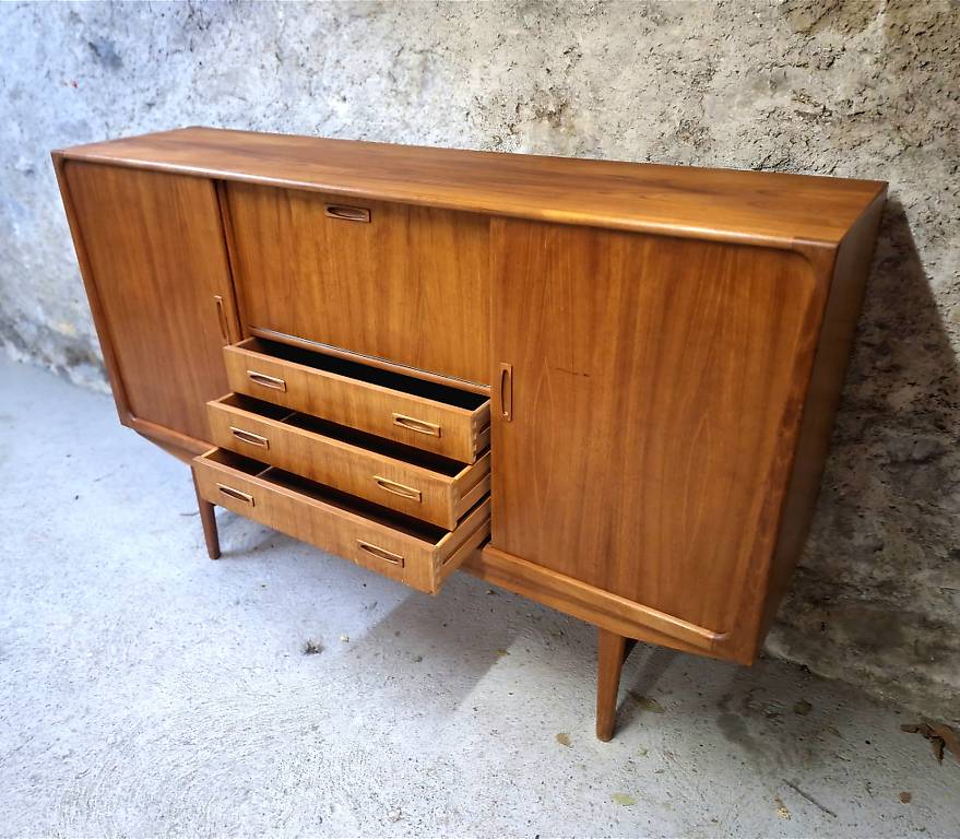 Enfilade scandinave années 60 en teck Clausen & Son Danemark Canton ...