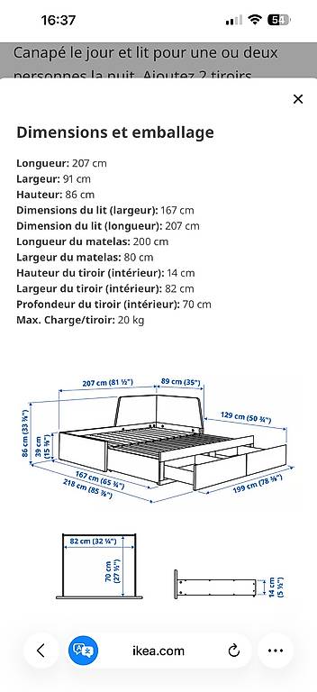 Lit flekke IKEA 90x200 convertible en 180x200 Canton Neuchâtel - anibis.ch