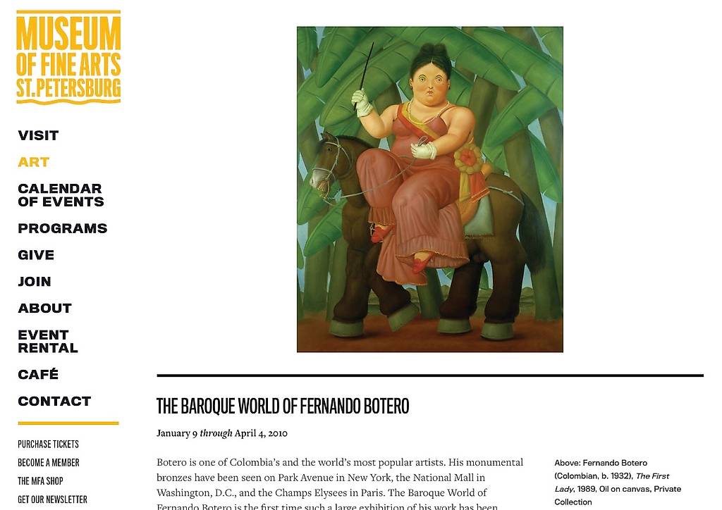 Reproduction du célèbre tableau "The First Lady" F. Botero Canton Vaud ...