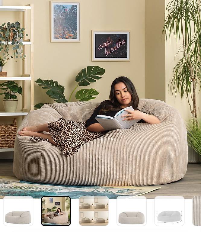 Pouf géant canapé velours côtelé Oeko-Tex® - SOUL Canton Genève - anibis.ch