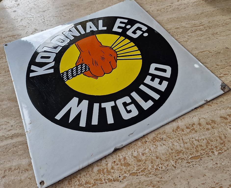 Email Schild " KOLONIAL E.G. " altes CH Original im Kanton St. Gallen ...