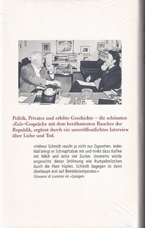 Auf eine Zigarette mit Helmut Schmidt Canton Zurich - anibis.ch