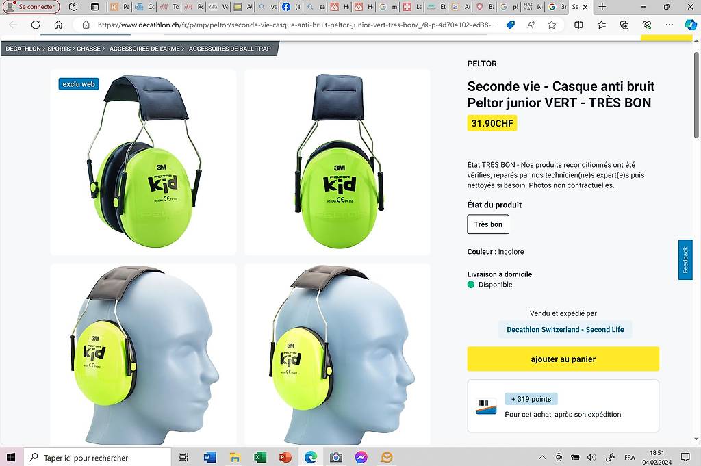 Casque anti-bruit/Protection auditive 3M PELTOR Kid Canton Vaud - anibis.ch