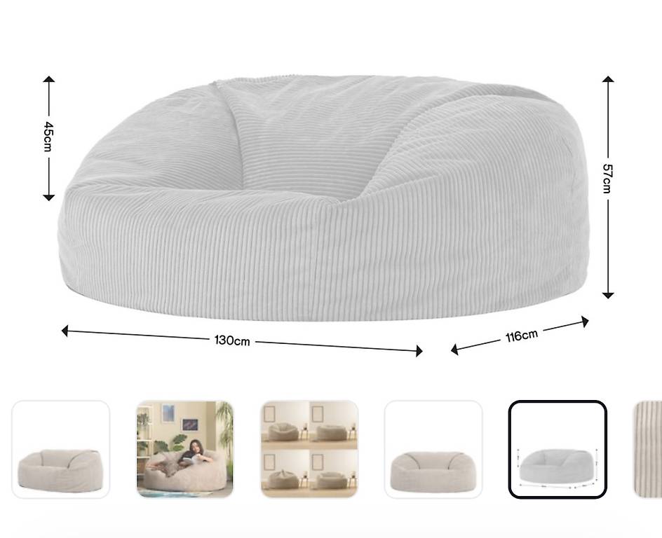 Pouf géant canapé velours côtelé Oeko-Tex® - SOUL Canton Genève - anibis.ch