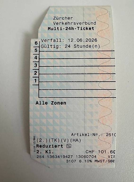 ZVV Multi- 24h - Ticket - Alle Zonen Canton Saint-Gall - anibis.ch
