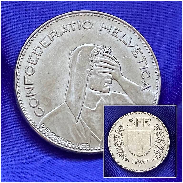 Pièce monnaie CHF 5.- francs suisse artistique Berger dépité Canton Genève - anibis.ch