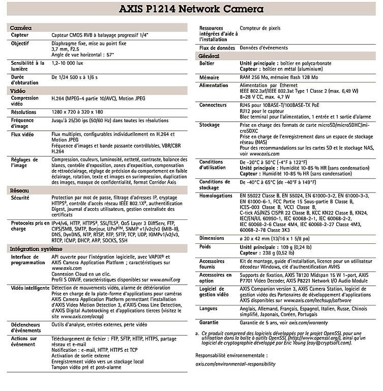 Caméra Axis P1214 - Neuf Canton Neuchâtel - anibis.ch