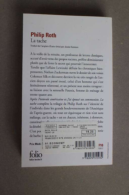 La tache - Philip Roth Canton Zurich - anibis.ch