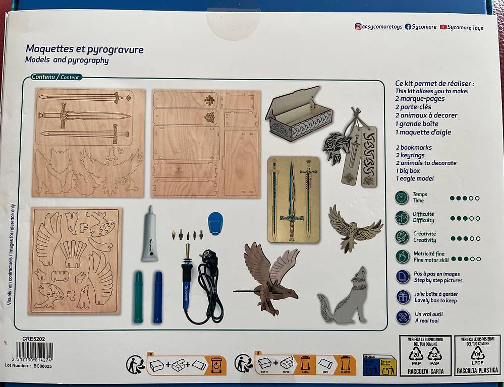 NEUF - Coffret de Maquettes et pyrogravure celtique Sycomore im Kanton ...