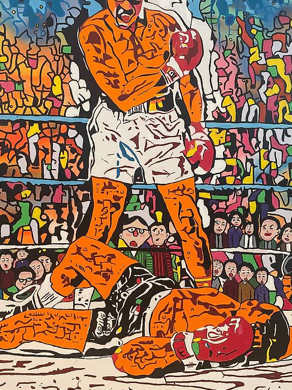 tableau street art "polygone" Canton Genève - anibis.ch