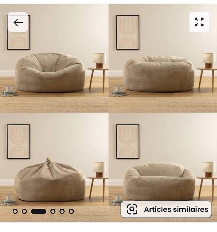 Pouf géant canapé velours côtelé Oeko-Tex® - SOUL Canton Genève - anibis.ch