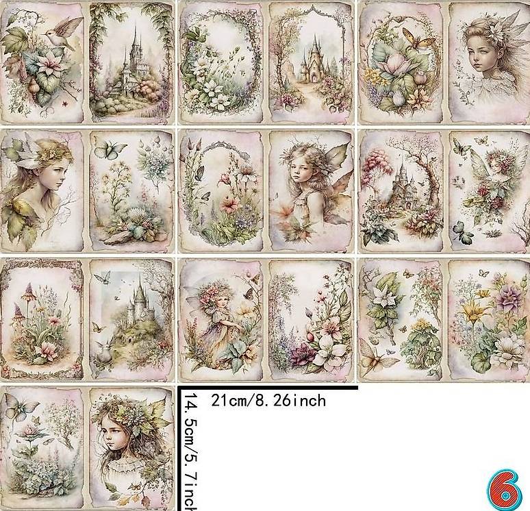 10 Blätter A5 Vintage Reto Papier - (5 Muster) Canton Saint-Gall ...