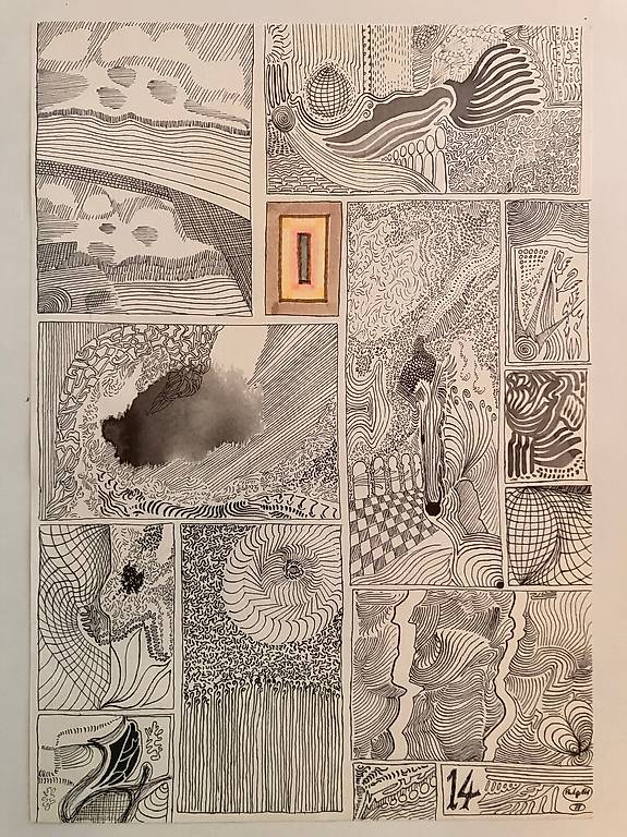 Tableau Encre et aquarelle de Philippe Berthet Canton Vaud - anibis.ch