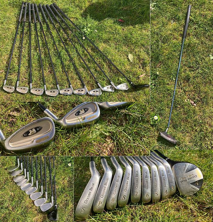 Golf set - Ping bag, 9 Irons + Wood 5 Golden Bear + Putter Canton Vaud ...