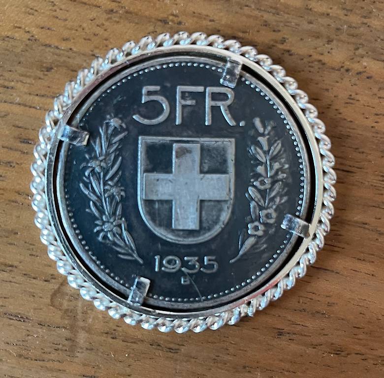 Pièce de 5 francs de 1935 avec cerclage en argent Canton Genève - anibis.ch
