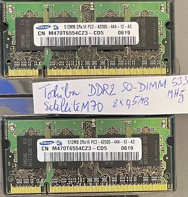 Mémoire vive RAM DDR2 SODIMM - 2 x 0,5 GB Canton Vaud - anibis.ch
