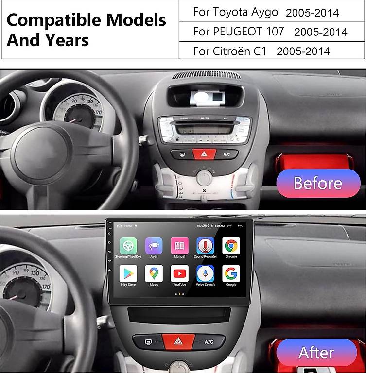 Radio AYGO, C1, 107 Android 13 - Bluetooth, DAB+, Carplay Canton Vaud ...