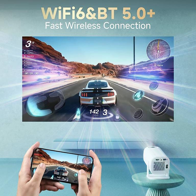 NEUHEIT, starker LED Beamer mit Android 14, Netflix, Disney+ Canton ...