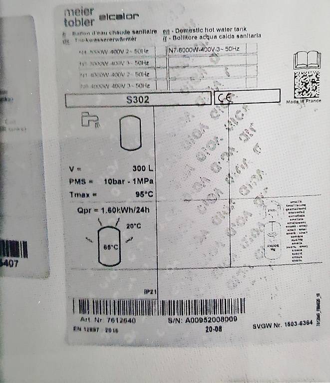 Boiler électrique Elcalor 300 litres Canton Valais - anibis.ch