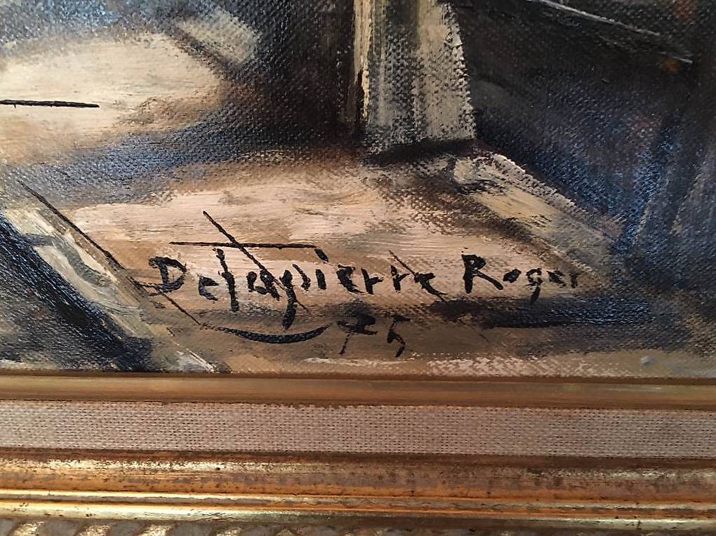 Tableau peinture à huile sur toile Roger Delapierre Canton Berne ...