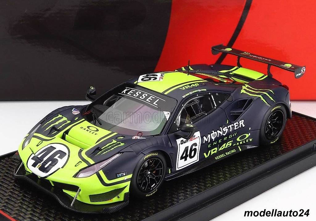 Ferrari 488 GT3 Turbo V8 12h Gulf 2021 V.Rossi / BBR 1:43 im Kanton ...