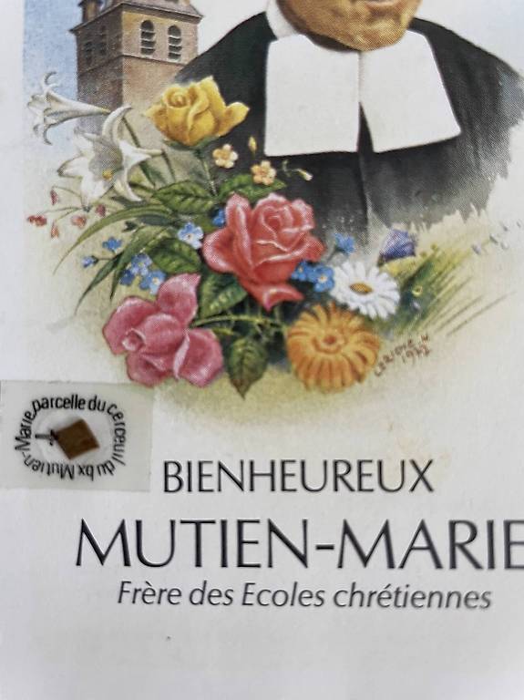 2 cartes reliquaires du cercueil de Saint Mutien-Marie Canton Genève ...