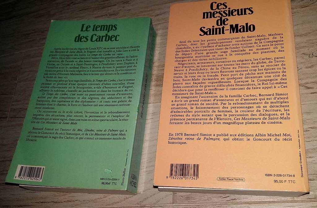 Coffret Ces Messieurs de St-Malo +Le Temps des Carbec Canton Vaud ...
