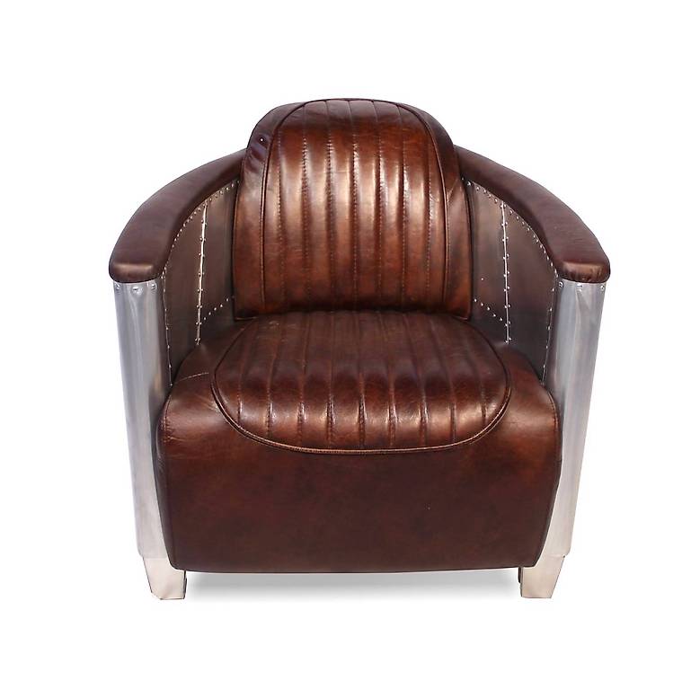 Fauteuil Aviateur "Mermoz" Cuir Marron Vintage Canton Fribourg - anibis.ch