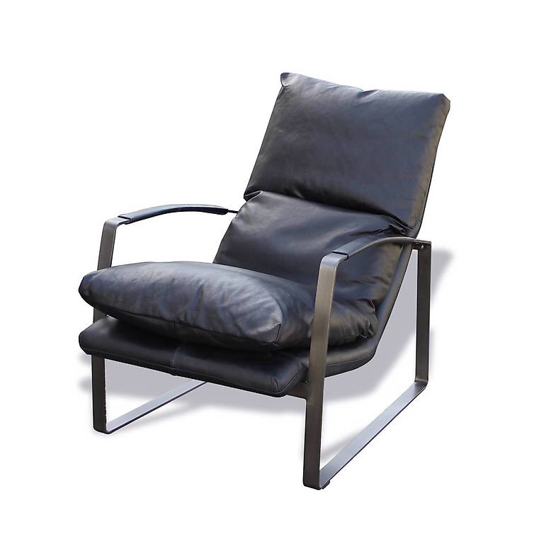 Fauteuil Cuir Vintage noir "Arnold" et métal Canton Fribourg - anibis.ch