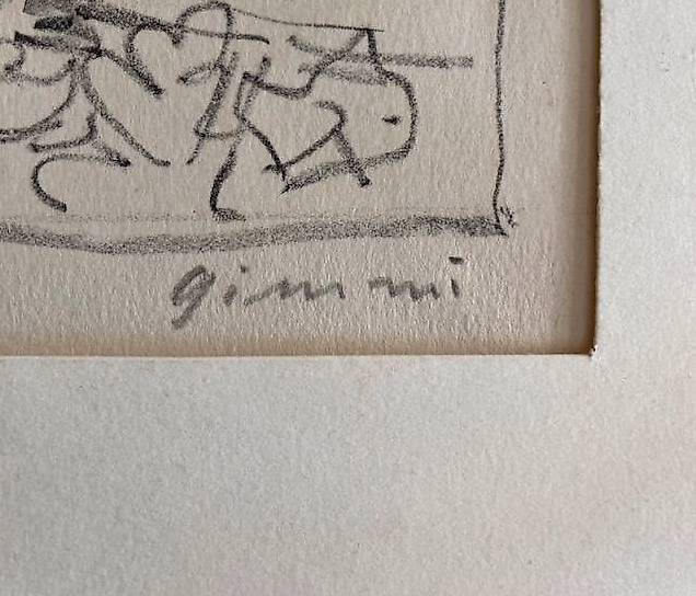 Esquisse dessin de Wilhelm Gimmi, original signé Canton Vaud - anibis.ch