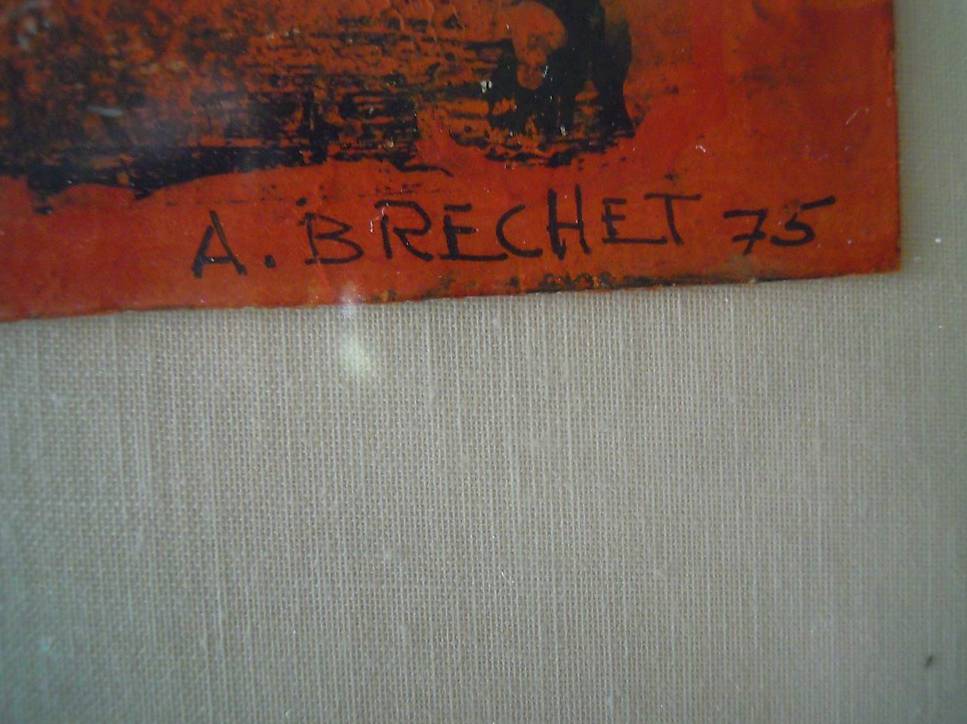 Huile signée André Bréchet 1975 peintre jurassien Canton Vaud - anibis.ch