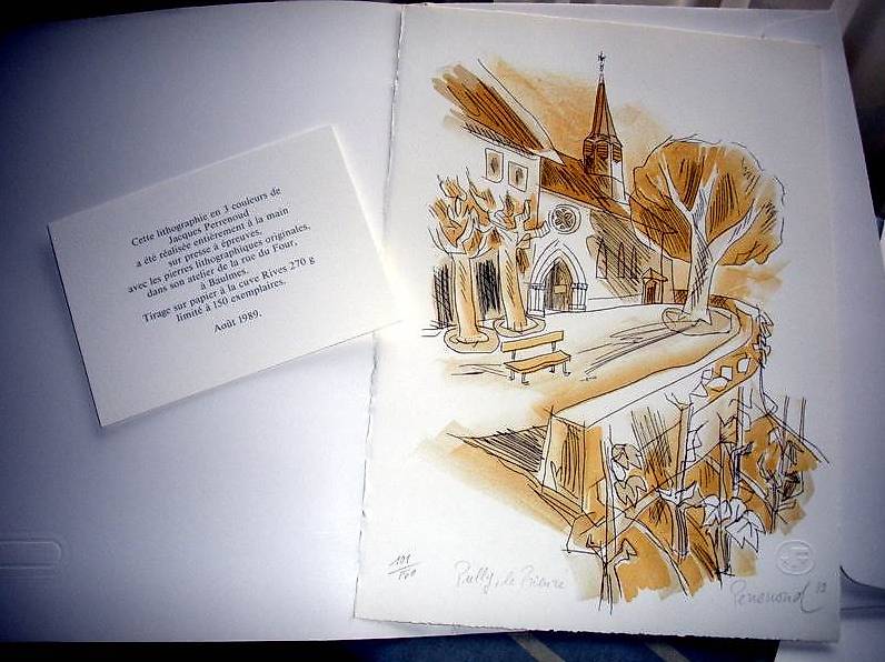 Tableau lithographie du Prieuré de Pully im Kanton Waadt - anibis.ch