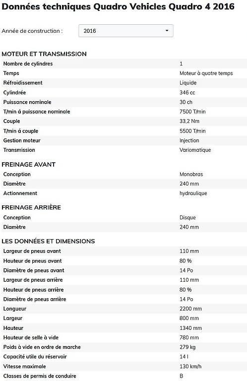 Quadro 4, scooter/moto 4 roues, conduite avec permis voiture Canton ...
