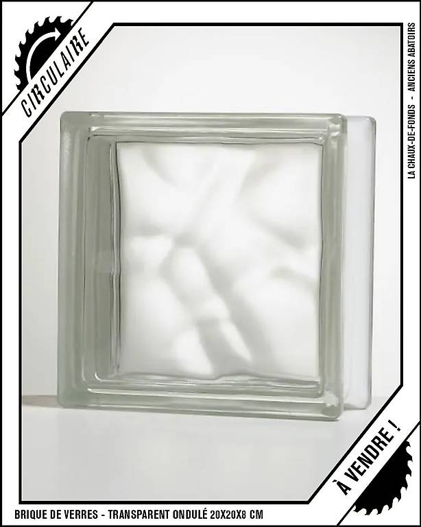 Briques de verres - transparent ondulé 20x20x8 cm im Kanton Neuenburg ...