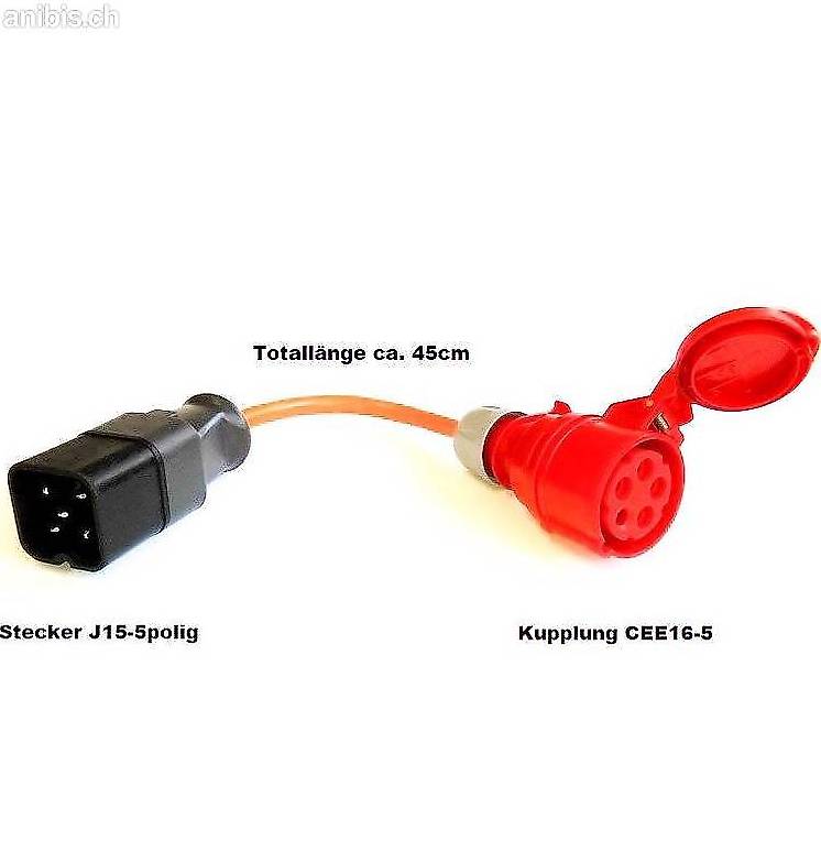 0,4m Pur Strom Adapter Stecker J15-5 auf Kuppl. CEE16/5 im Kanton St ...