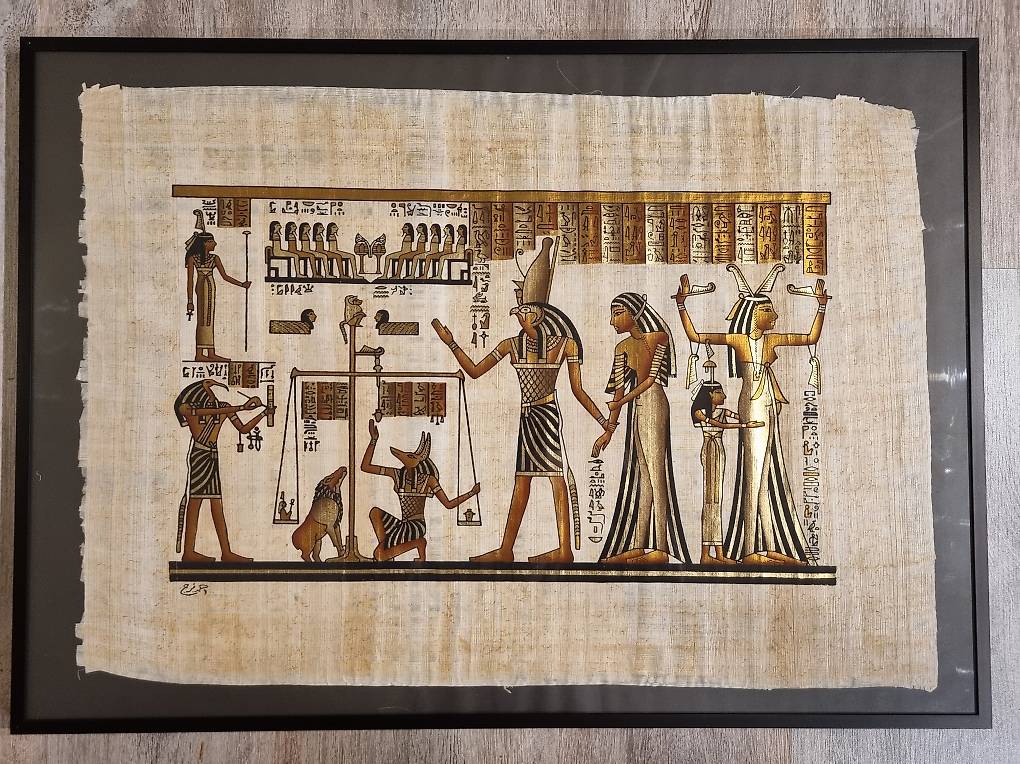 Ensemble de tableaux - Papyrus décorés aux motifs égyptiens Canton ...