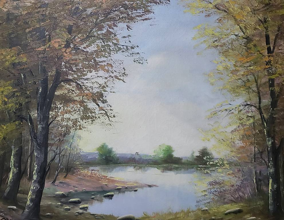 Tableau, huile sur toile, 61 x 46, signé Marnot. Canton Vaud - anibis.ch