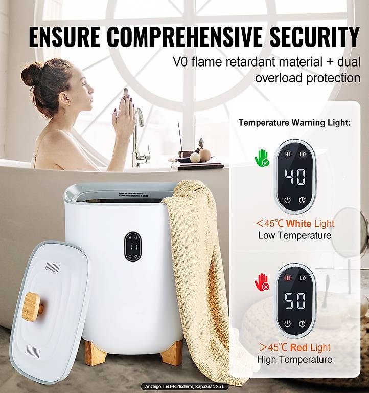 Handtuchwärmer 25L Eimer LED-Bildschirm Unter Timer Handtuch Canton ...